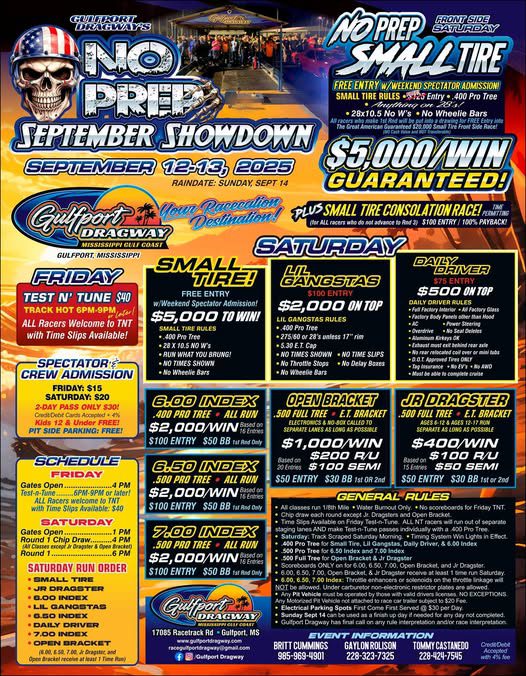 1st Annual No Prep September Showdown Sept 12 and 13 Official Flyer ...