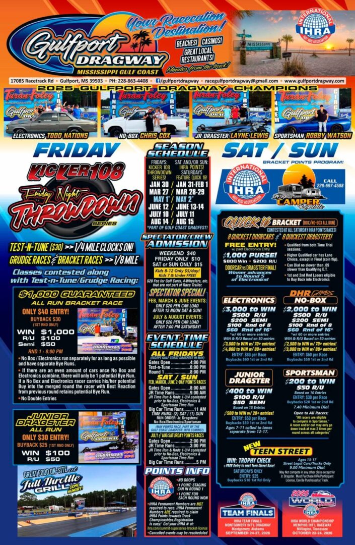 The Gulfport Dragway IHRA Track Championship Points Series Kicks Off in ...